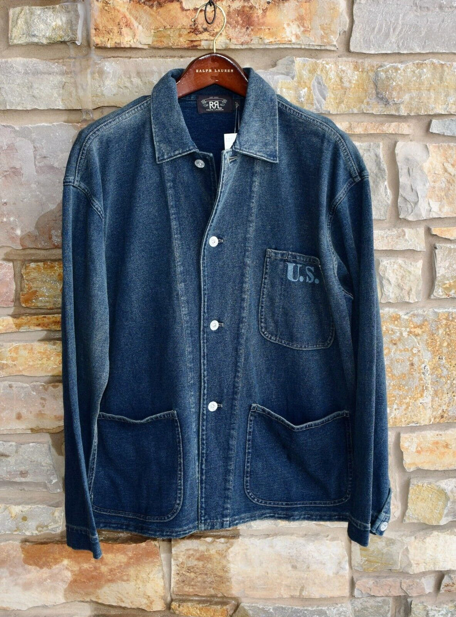 RRL Ralph Lauren Engineer WWII Japanese Denim Chore Barn Jacket Men's ...