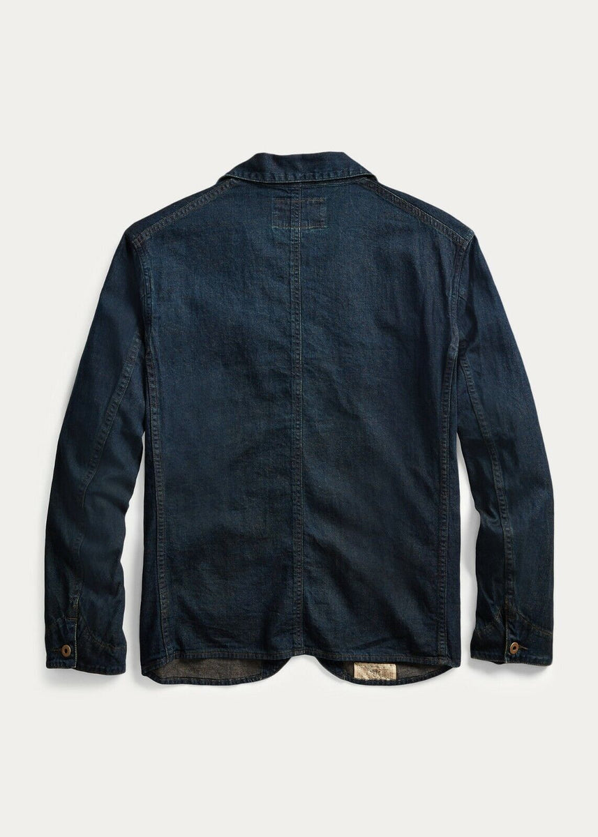 RRL Ralph Lauren Selvedge Denim Engineer Jacket Chore Jacket Men's Lar ...